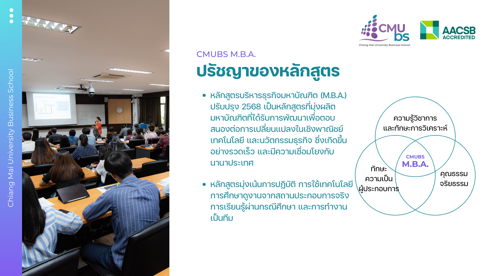 หลักสูตรบริหารธุรกิจมหาบัณฑิต (M.B.A.) – CMUBS