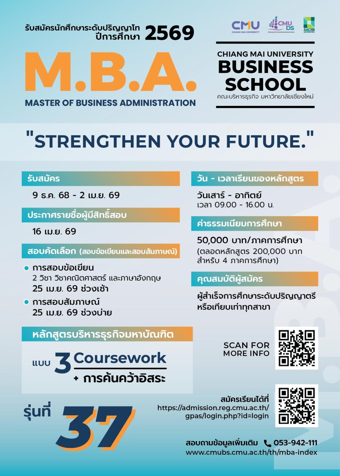 หลักสูตรบริหารธุรกิจมหาบัณฑิต (M.B.A.) – CMUBS